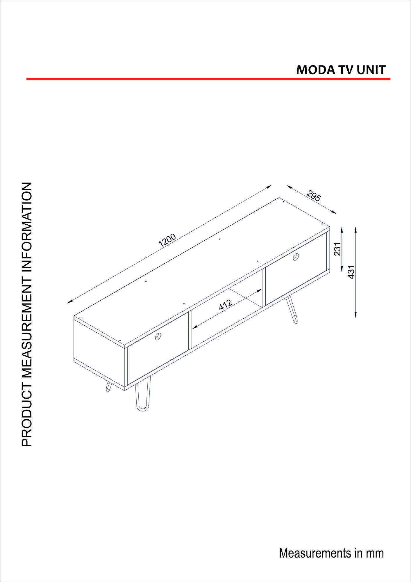 Masă TV/Dulap Mody (Nuc) | Zondo.ro