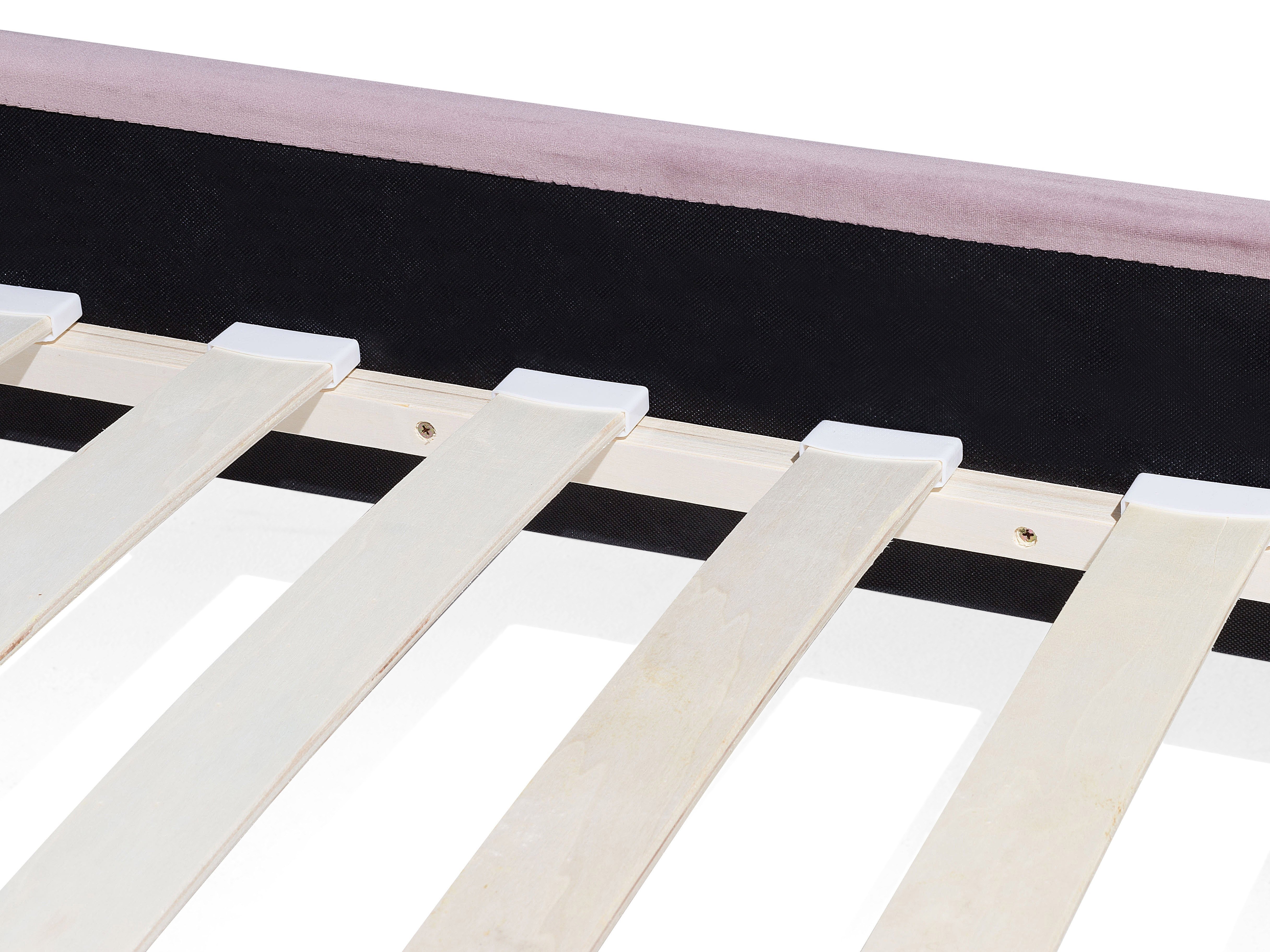 Pat matrimonial 180 cm ARCHON (cu somieră) (roz) | Zondo.ro