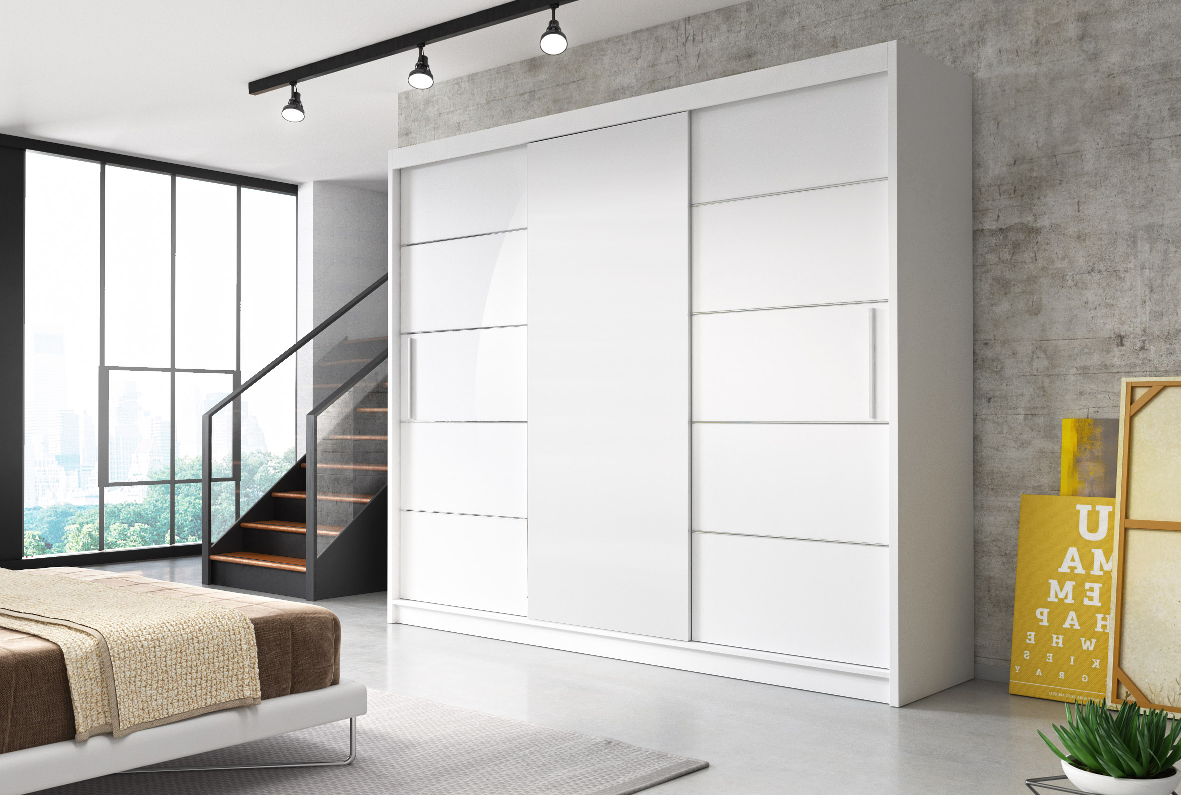 Dulap de haine Arrun (alb + alb) | Zondo.ro