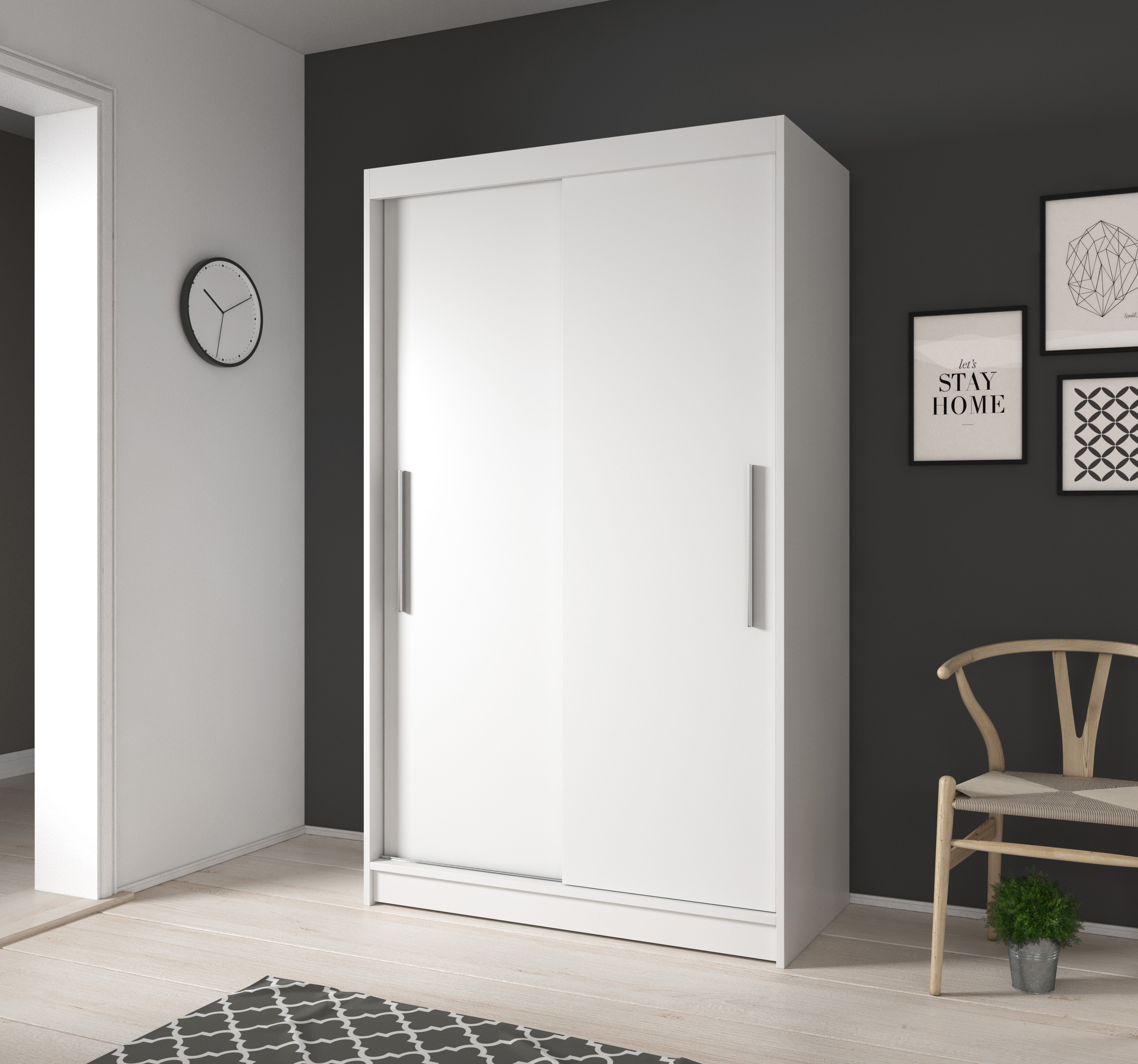 Dulap de haine Nestor 04 (alb + alb) | Zondo.ro