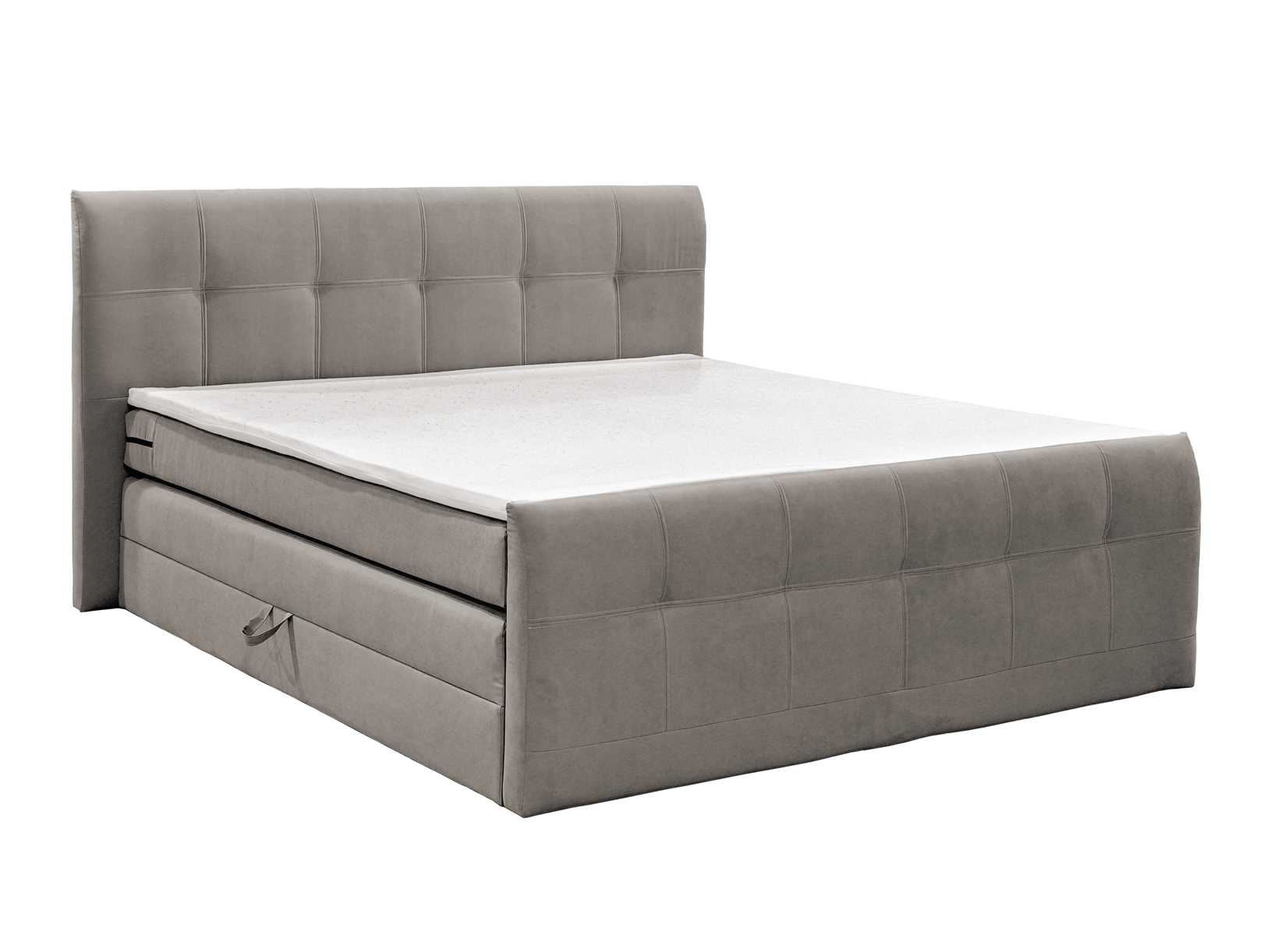 Pat matrimonial Boxspring 160 cm Milano bej (cu saltele) | Zondo.ro